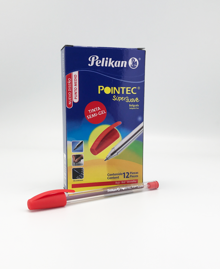 Pennen, Pelikan Pointec Ballpoint Rood – Devnan Logistics